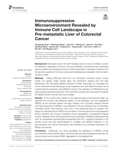 Pdf Immunosuppressive Microenvironment Revealed By Immune Cell