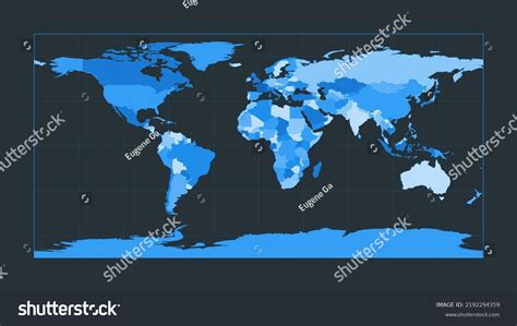 World Map Equirectangular Plate Carree Projection Stock Vector Royalty Free 2192294359