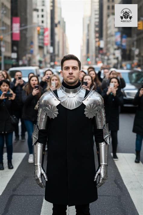 Wearable Gothic Pauldrons Steel Shoulder Armor With Star Rondels