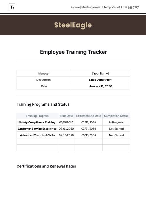 Free Employee Training Tracker Template To Edit Online