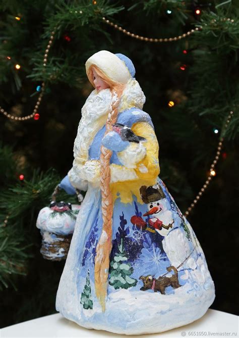 Игрушка под ёлку из ваты СНЕГУРОЧКА росписная в интернет магазине на Ярмарке Мастеров Бобруйск