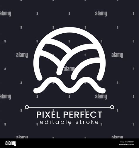 Beach Volleyball Pixel Perfect White Linear Ui Icon For Dark Theme