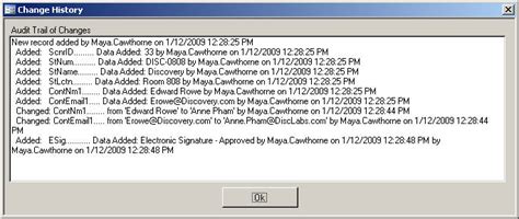 Part Toolkit Audit Trails Ofni Systems