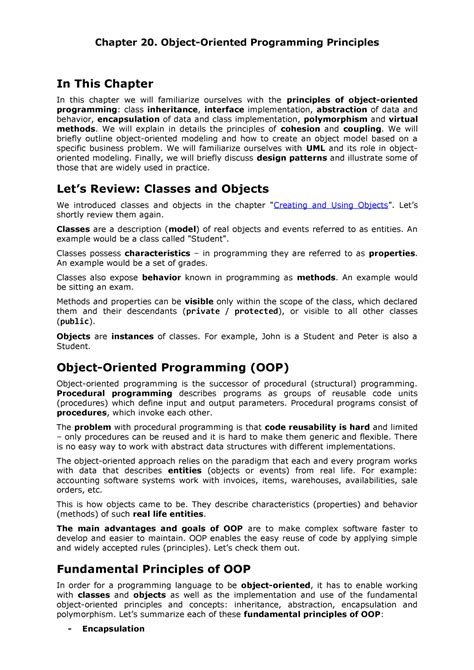 ch20 object oriented programming principles chapter 20 object