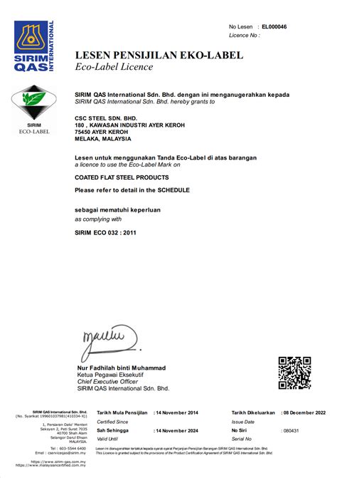 Certification And Accreditation Csc Steel