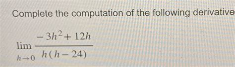 Solved Complete the computation of the following | Chegg.com