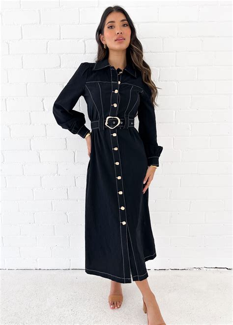 Leila Midi Dress Black
