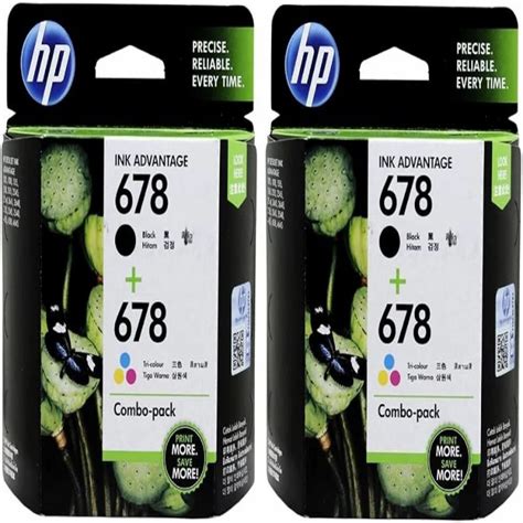 Hp 678 2 Pack Black Tri Color Original Ink Advantage Cartridges