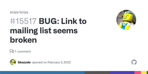 Bug Link To Mailing List Seems Broken · Issue 15517 · Scipyscipy · Github
