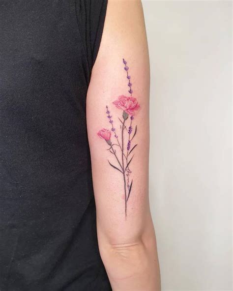 Pink Carnation Flower Tattoo