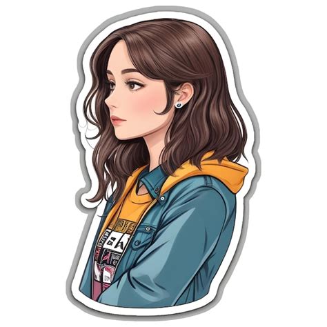 Vinilo Decorativo Mujer Adulta Joven Vector Premium