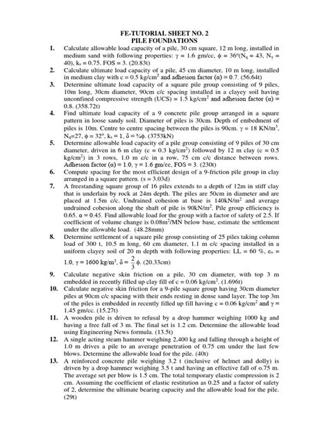 Pile Foundations Pdf Deep Foundation Building Engineering