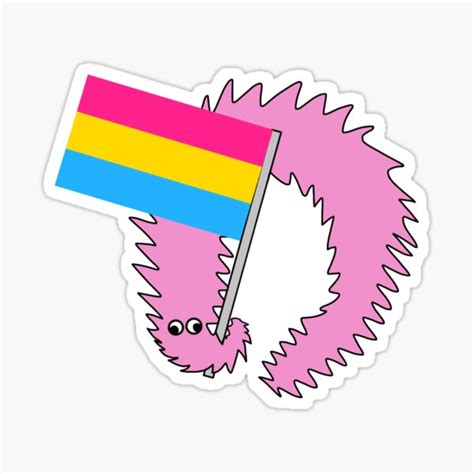 Worm With Pan Flag Sticker For Sale By Wormwithastring Redbubble