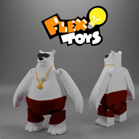 Free Stl File Cute Flexi Beach Polar Bear D Printer Design To