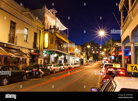 Night Photograph Of Long Street In Cape Town South Africa With Lights