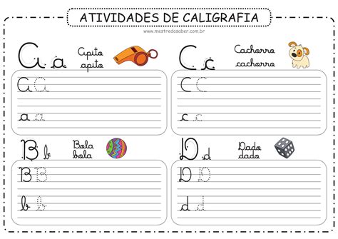 Treino De Caligrafia Para Imprimir RETOEDU
