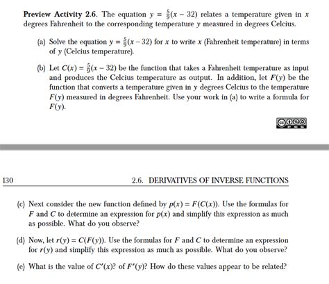 solved the equation y 5 9 x 32 relates a temperature