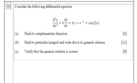 Solved Consider the following differential equation d'y dy | Chegg.com