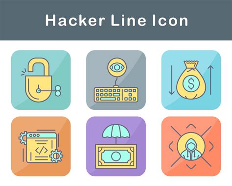 Hacker Vector Icon Set 20650751 Vector Art At Vecteezy