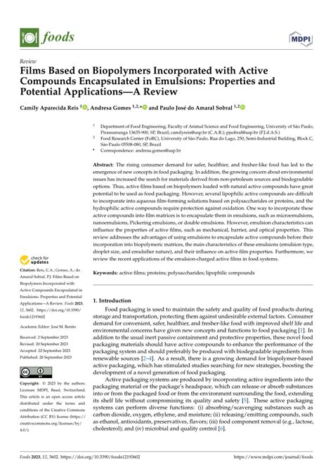 Pdf Films Based On Biopolymers Incorporated With Active Compounds