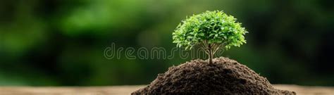 New Life Tiny Tree Sprouting From The Ground A Symbol Of Growth And