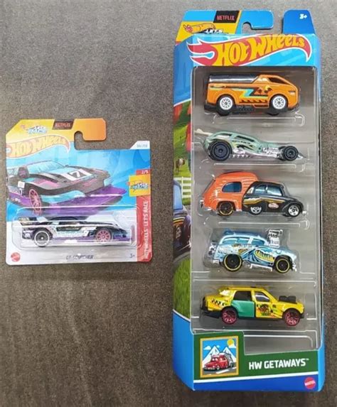 HOT WHEELS NETFLIX Let S Race OFFICIAL HTV46 Pack 5x Cars 1x GT