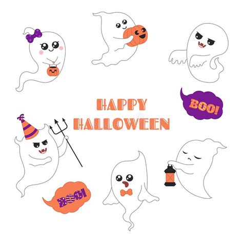 Cute Ghost Character Illustration Stock Vector Illustration Of Dark