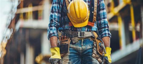 Construction Safety And Precision Worker Demonstrating Proper