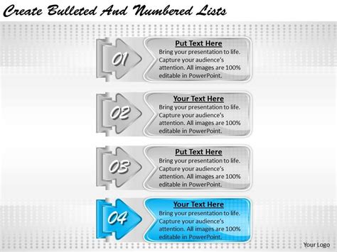 Business Ppt Diagram Create Bulleted And Numbered Lists Powerpoint