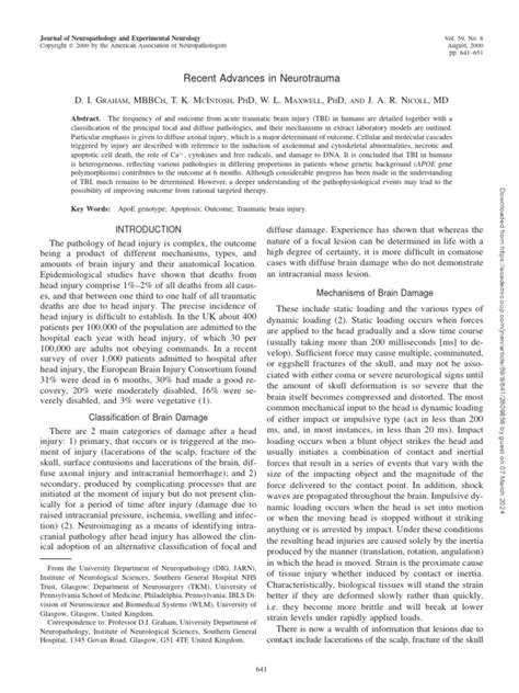 Recent Advances In Neurotrauma Abstract Pdf