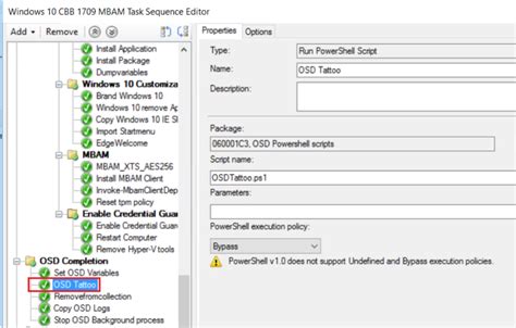 script to tattoo the client registry during osd ps version ccmexec