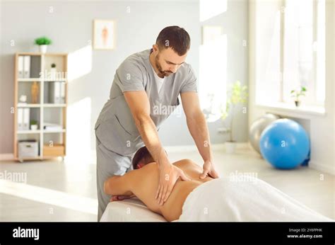 Manual Therapy Session Body Relaxing Back Massage By Physical