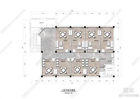 两层茶楼麻将棋牌室平面施工图下载【id1145107560】知末案例馆