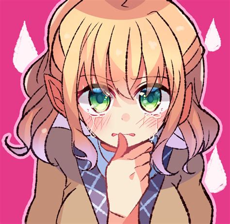 The Big Imageboard Tbib 1girl Bangs Biting Blonde Hair Blush