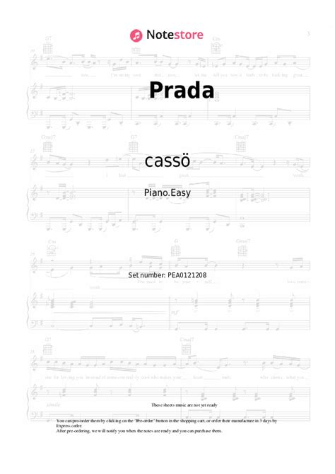 Prada piano sheet music easy cassö Raye D Block Europe in Note Store Piano Easy SKU