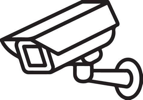 Simple Line Drawing Of A Security Camera For Surveillance And