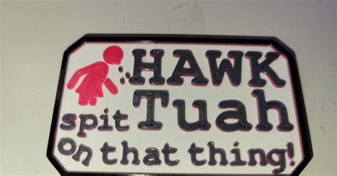 Hawk Tuah Fridge Magnet Single Filament Printer Friendly By