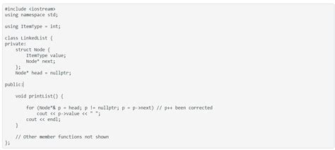 solved c consider the printlist member function in