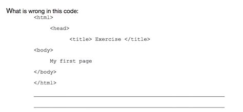Solved What Is Wrong In This Code Html Exercise Chegg Com
