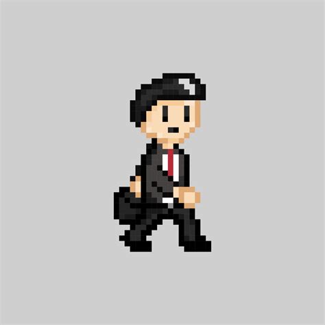 Vector Pixel Art Style Old Videogames Style Retro Style 18 Bit Male Bussines Man Male Office