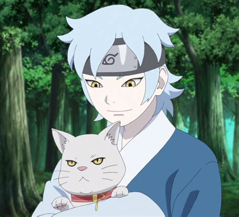 Anime Character With White Cat And Blue Hearts Mitsuki Fanart