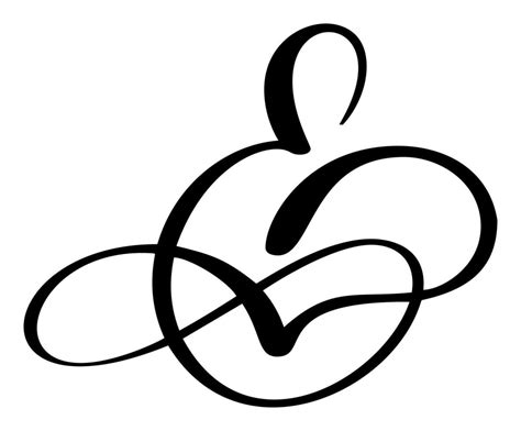 Hand Drawn Calligraphy Letter E Script Font Logo Handwritten Brush