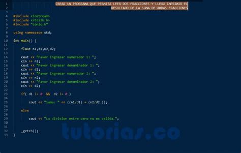 Sentencia If Else Visual C Suma De Dos Fracciones