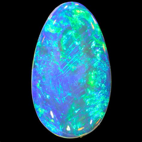 Gem Blue Lightning Ridge Crystal Opal Teardrop 2 75 Ct