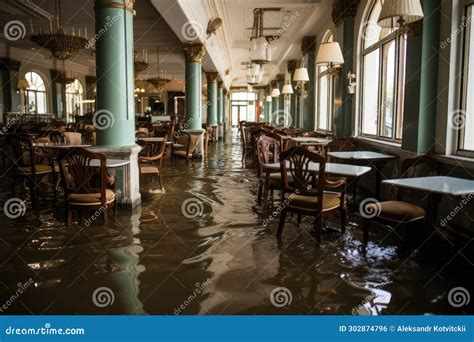 Catastrophic Flooding In A Coastal City In Europe Due To A Sea Level