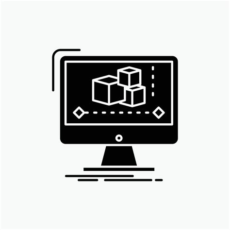 Animation Computer Editor Monitor Software Glyph Icon Vector