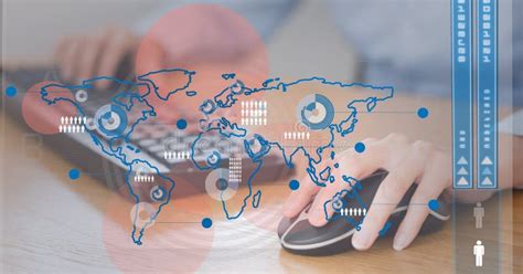 Data Processing Over World Map Against Mid Section Of Person Using