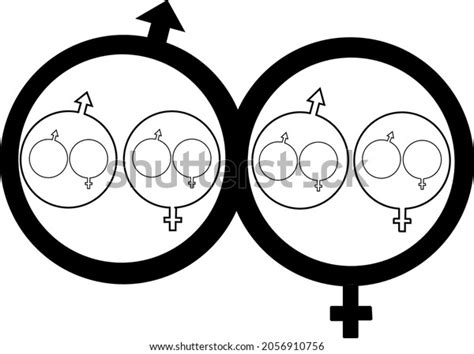 Vector Outlines Icons Gender Symbols Combinations Stock Vector Royalty