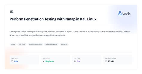 Perform Penetration Testing With Nmap In Kali Linux Labex