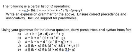 Solved If You Already Know The Expression Grammer And Dont Chegg Com